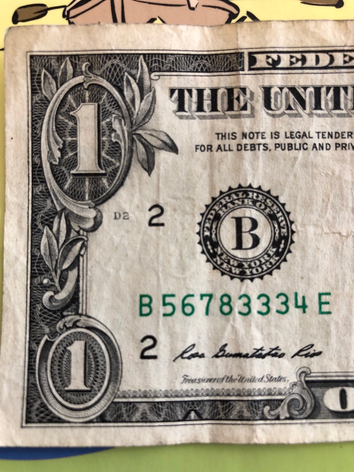 LADDER 5678 - ONE TRIPLE in $1 One Dollar Bills "FRB - NEW YORK" - B ...