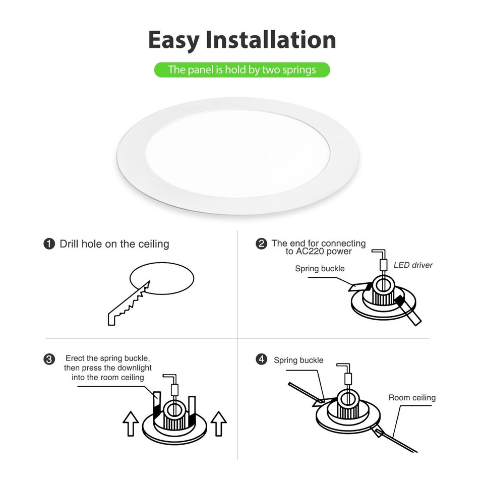 3W 6W 9W 12W 15W 18W 24W LED Slim Spot Panel Downlight Recessed Ceiling ...