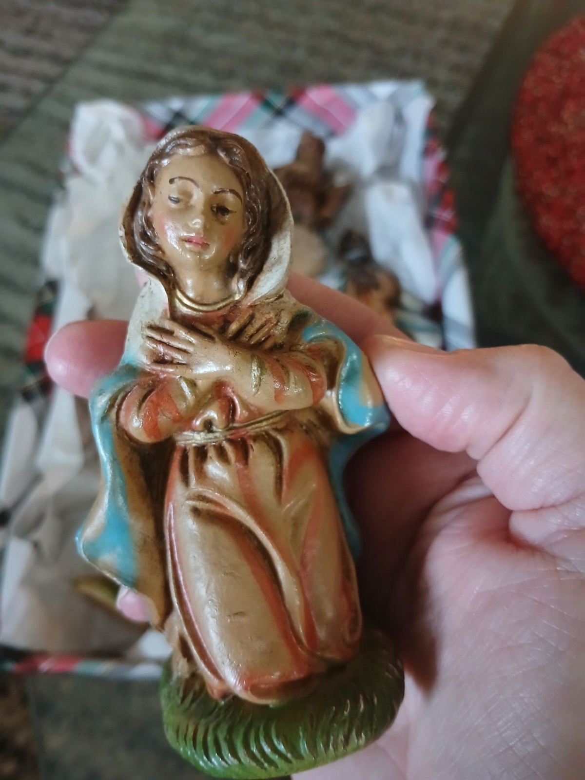 Vintage Italian Hand-Painted Chalkware Nativity Creche Figurines Only ...