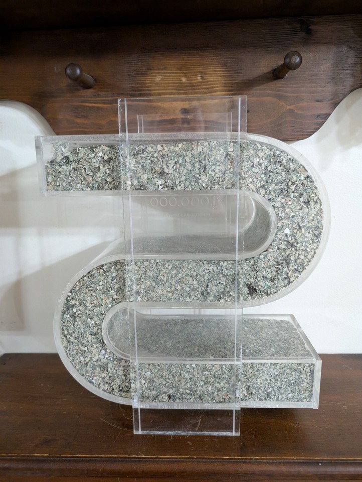 1 Million Dollars Deminted Federal Shredded U.S. Currency Money Lucite ...