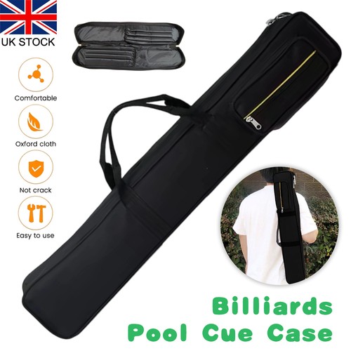 1/2 Snooker Billiard Cue Case with External Pocket Billiard Rod Storage ...