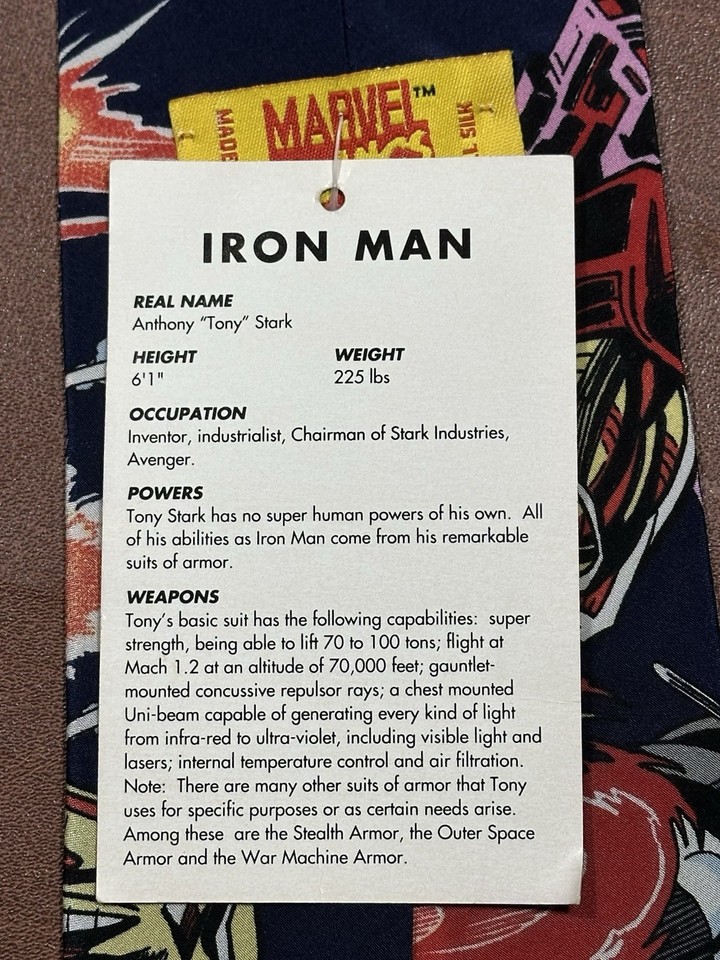 Vintage Marvel Iron Man War Machine Silk Necktie | eBay