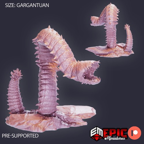 Purple Worm A | Epic Miniatures | RPG D&D Wargaming 3d Printed ...