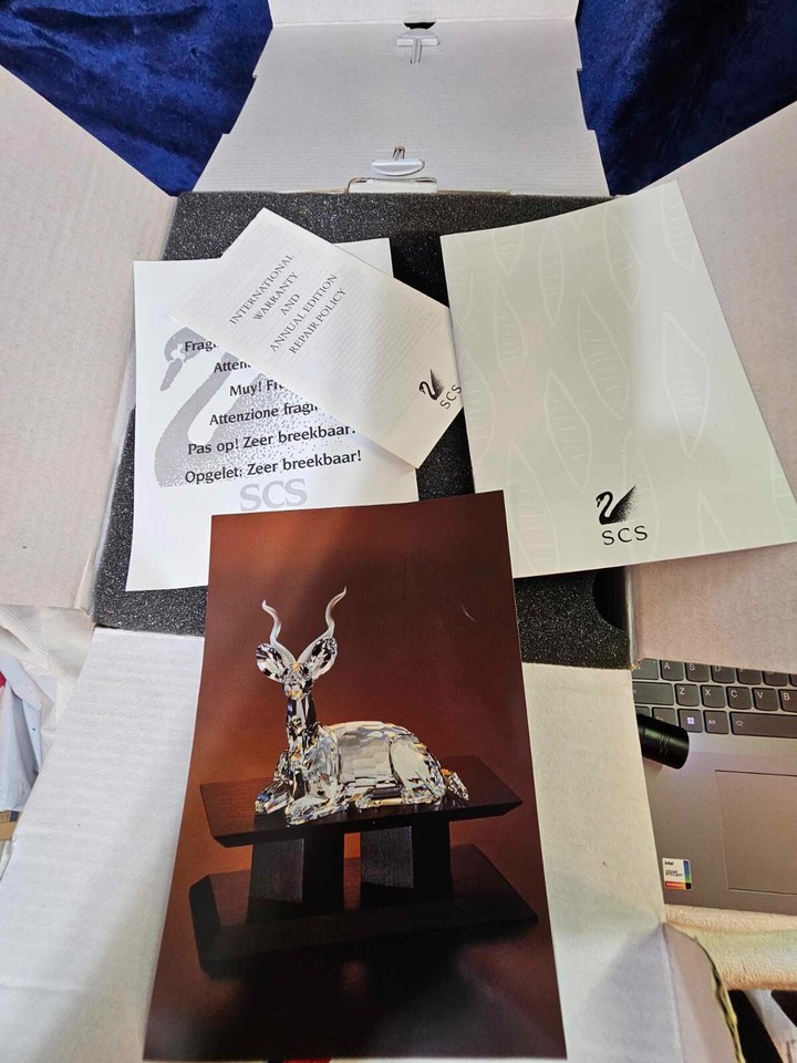 Swarovski Crystal Figurine 1994 SCS Inspiration Africa Kudu artist sign ...