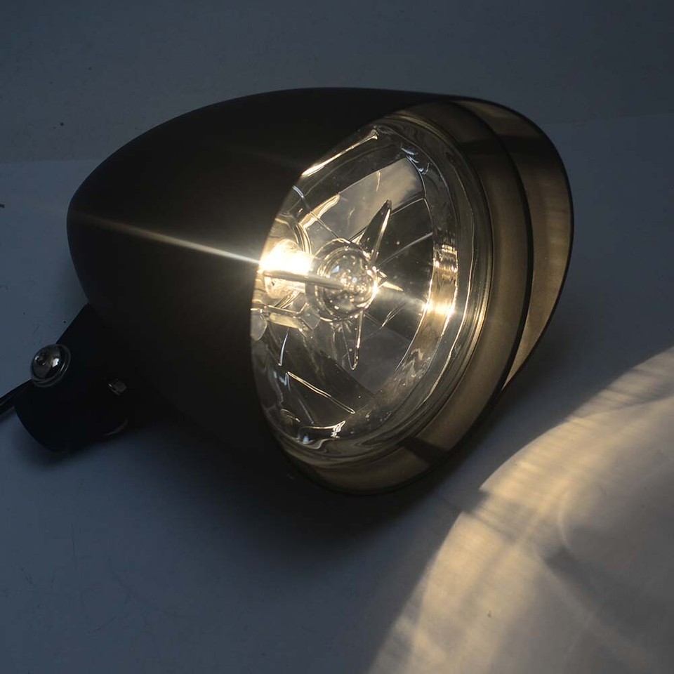 Black Bullet Headlight For Harley Sportster XL Dyna Softail Chopper ...