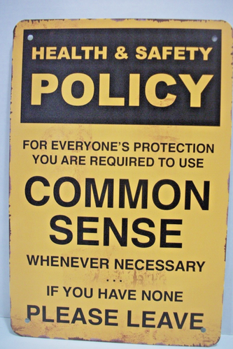Funny Common Sense Novelty Aluminum Metal sign 8" x 12" | eBay