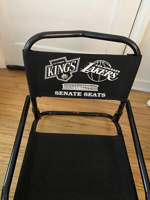 LA Lakers Kings Senate Seats folding black chair Vintage Scarce NBA NHL ...