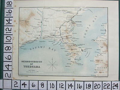 1913 JAPAN JAPANESE TOURIST MAP ~ YOKOHAMA & NEIGHBOURHOOD YOKOSUKA ...