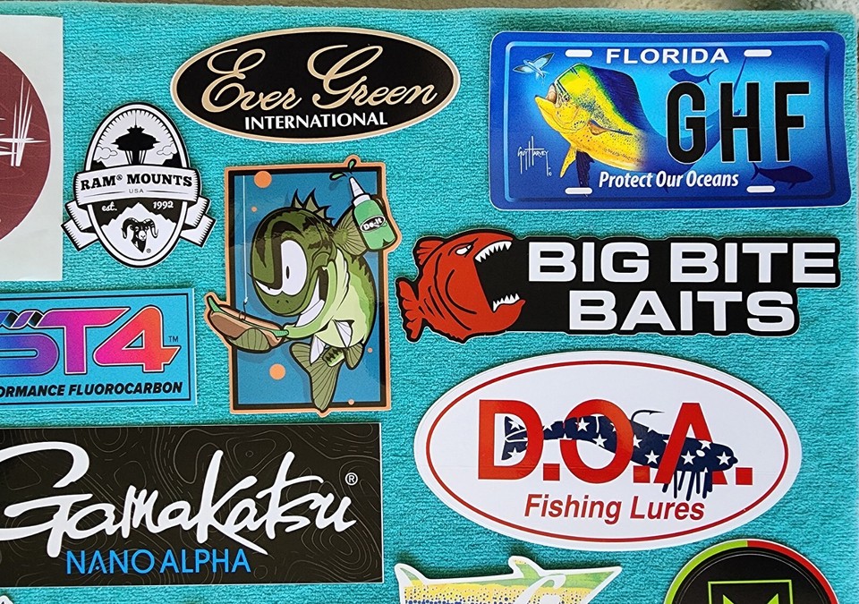 29+ - DIFFERENT & AUTHENTIC - SPORT FISHING DECALS LOT - OFFSHORE VINYL ...