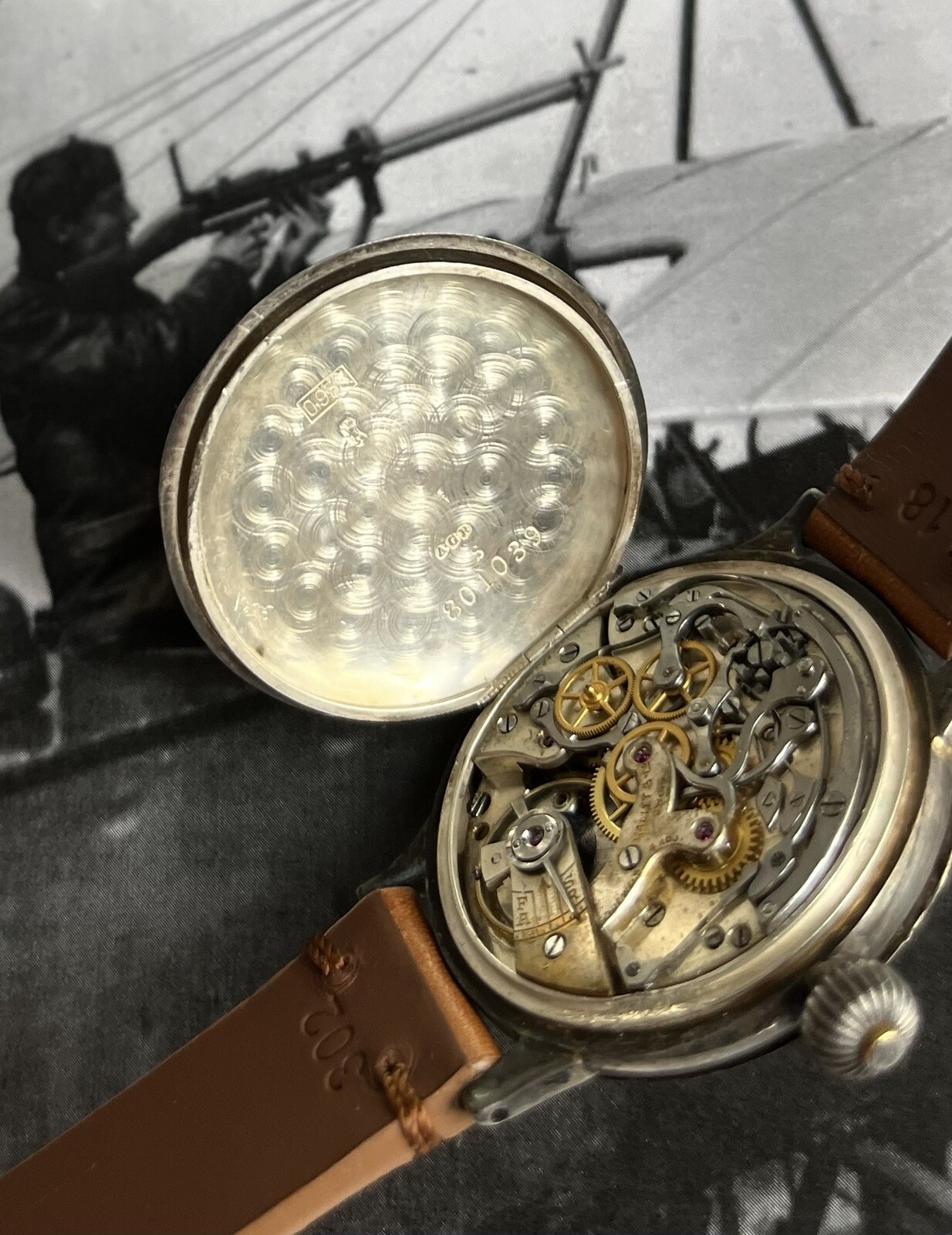 Rare Vintage WW1 Military Gallet Multi-Chron Chronograph Silver Watch ...