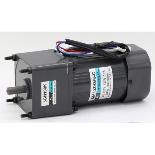 120W AC 220V Gearmotor Metal Gearbox High Torque Adjustable Speed 10RPM ...