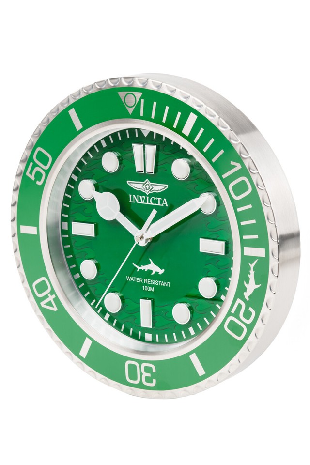 Invicta Pro Diver 37776 355mm Green Dial Stainless Steel Wall Quartz ...