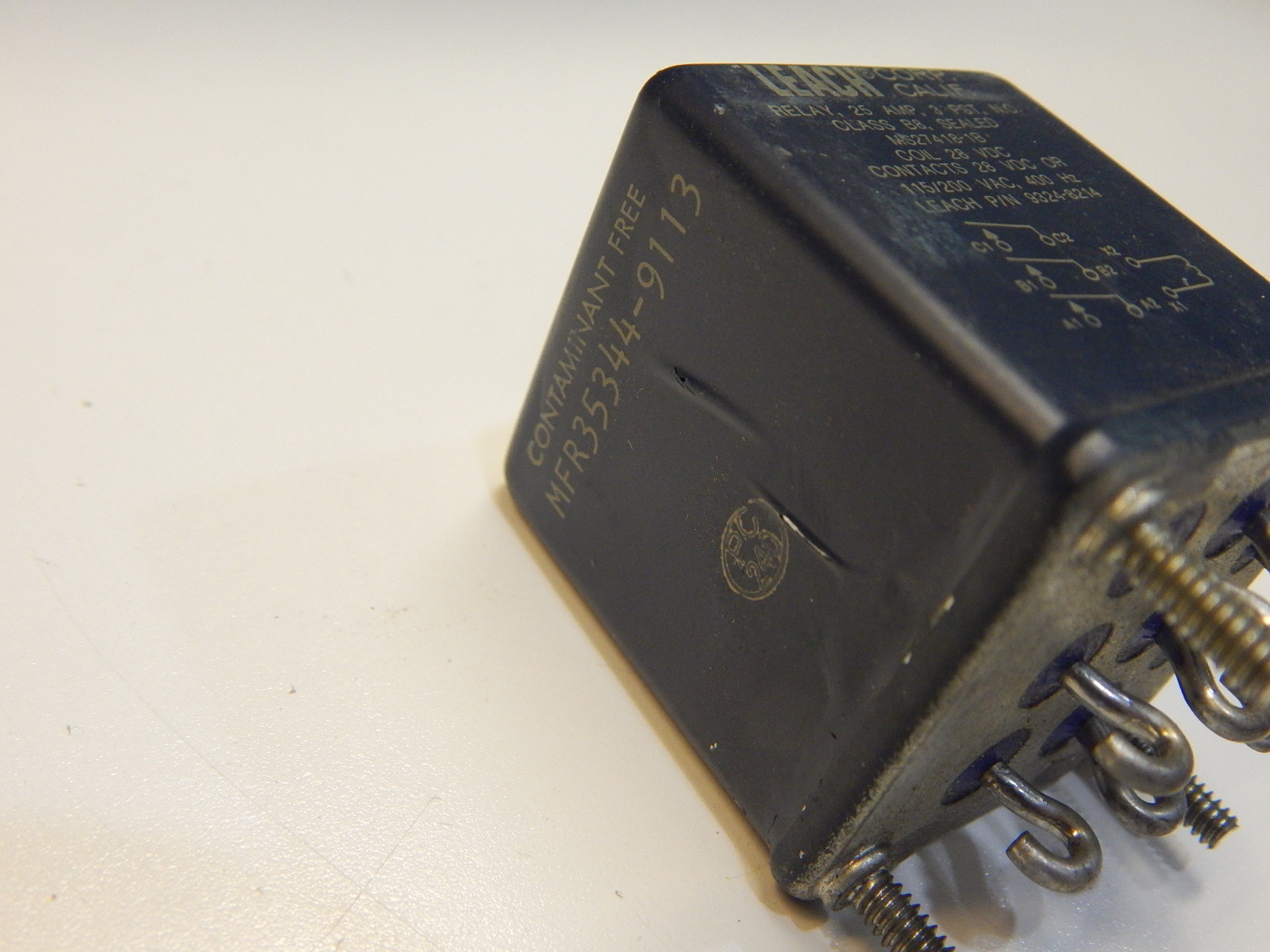 LEACH MS27418-1B 9324-8214 RELAY 3PST-NO 25A 28VDC 160Ohm | eBay