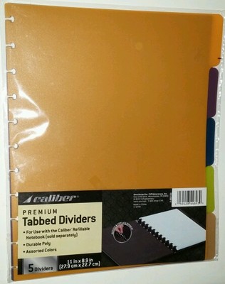 Caliber Premium Discbound Dividers 5 Color Tab For 8.5 x 11 Caliber ...
