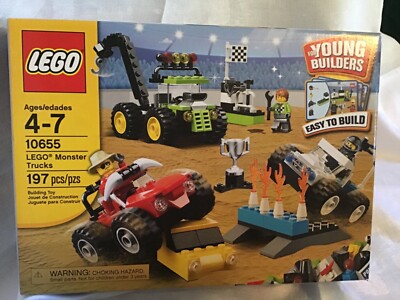 LEGO MONSTER TRUCKS 10655 Young Builders Racing NEW SEALED BOX EXC ...