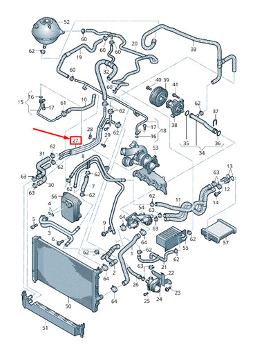 NEW AUDI A1 MK1 ENGINE COOLANT PIPE 6R0121070L ORIGINAL NO IMPORT ...