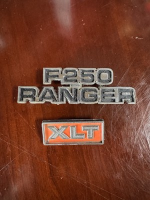 77-79 Ford F250 Ranger and XLT BADGE —OEM Front Cowl Badge Emblem USED ...