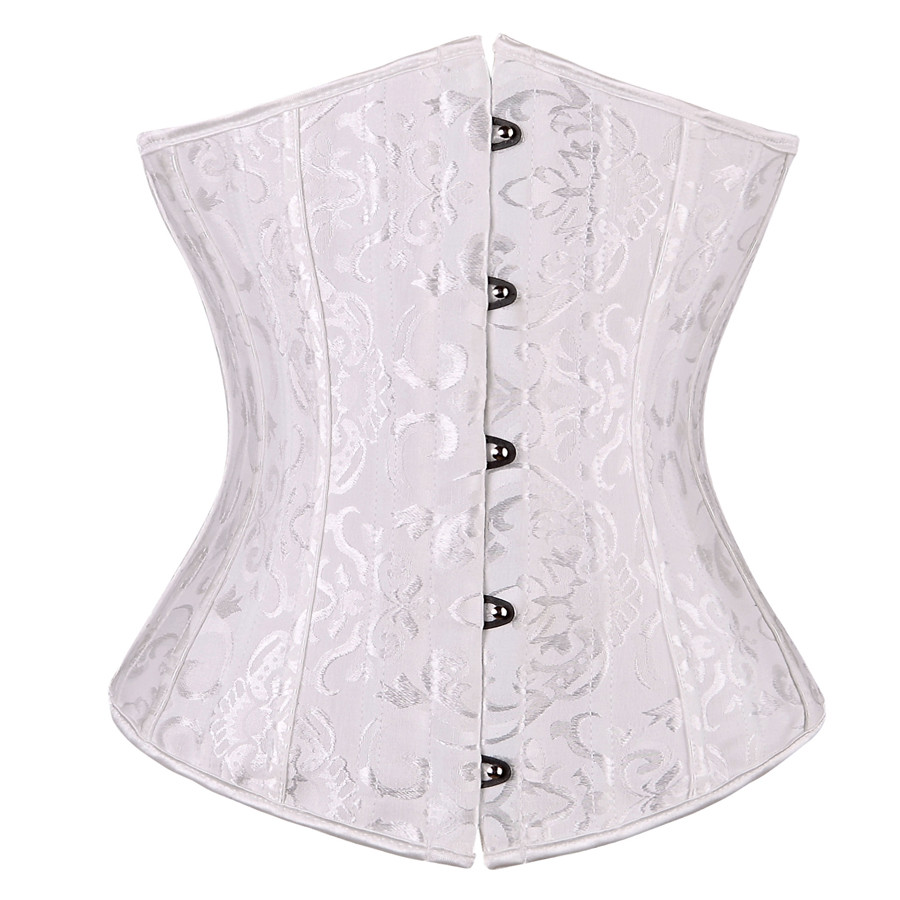 Black 28 Bones Bustier Boned Waist Training Underbust Lace Up Corset ...