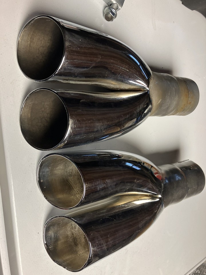 Pair GM 1970-1972 Pontiac GTO Judge Ram Air Chrome Exhaust Splitter ...