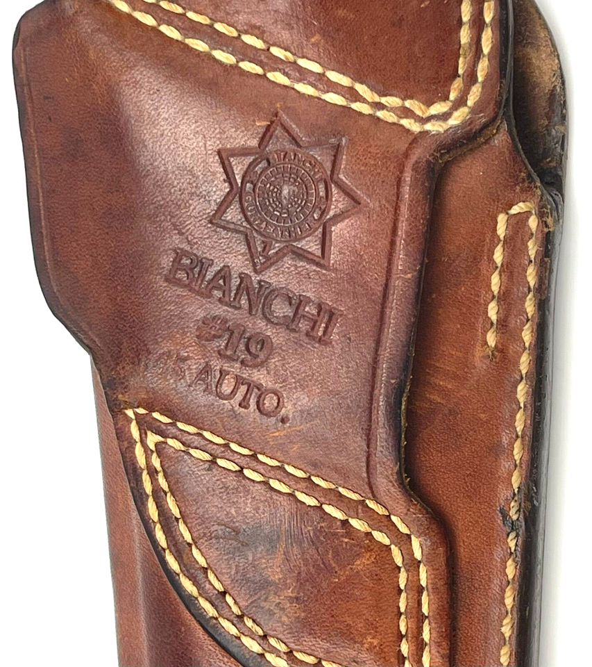 Bianchi Gun Leather #19 Tan Belt Holster .45 Auto Brown Leather Colt ...