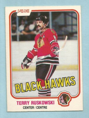 1981-82 OPC O-Pee-Chee Hockey Terry Ruskowski #62 Chicago Black Hawks ...