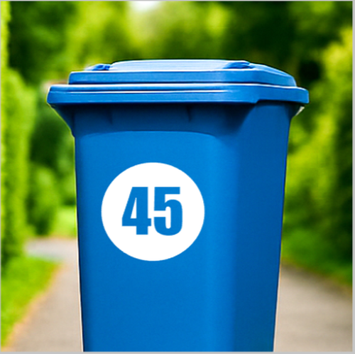 Personalised Bin Number Stickers for Wheelie Bins – Durable Vinyl – 1/3 ...