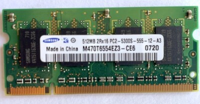 Samsung 512MB PC2-5300 SODIMM DDR2 RAM M470T6554EZ3-CE6 Laptop Memory👀 ...