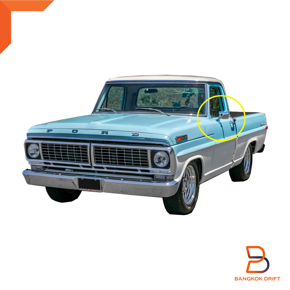 Pair Chrome Fender Door Wing Mirrors For Ford F-100 Ranger F-Series ...