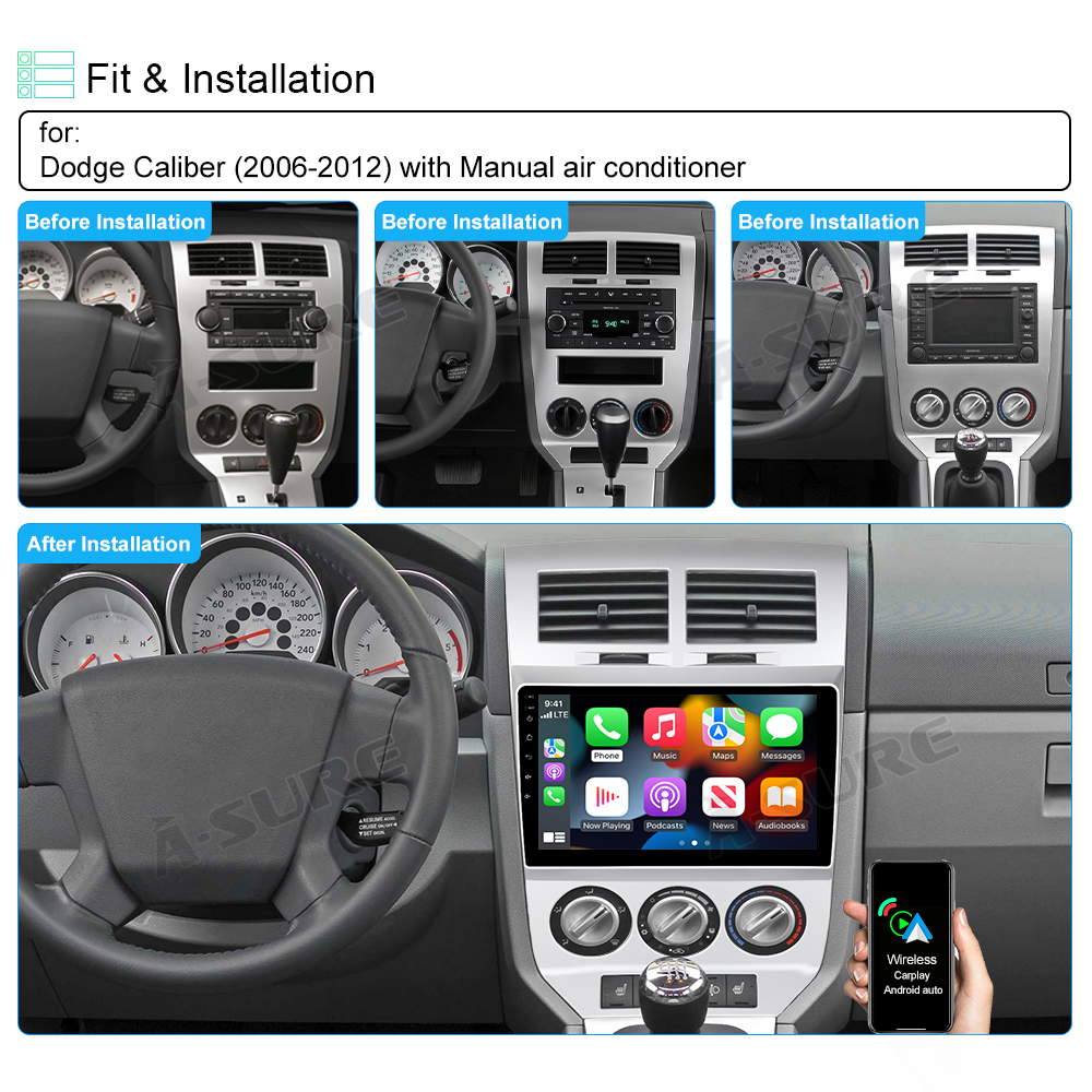 Android 11 Car Stereo Radio GPS for Dodge Caliber 2006-2012 Wireless ...
