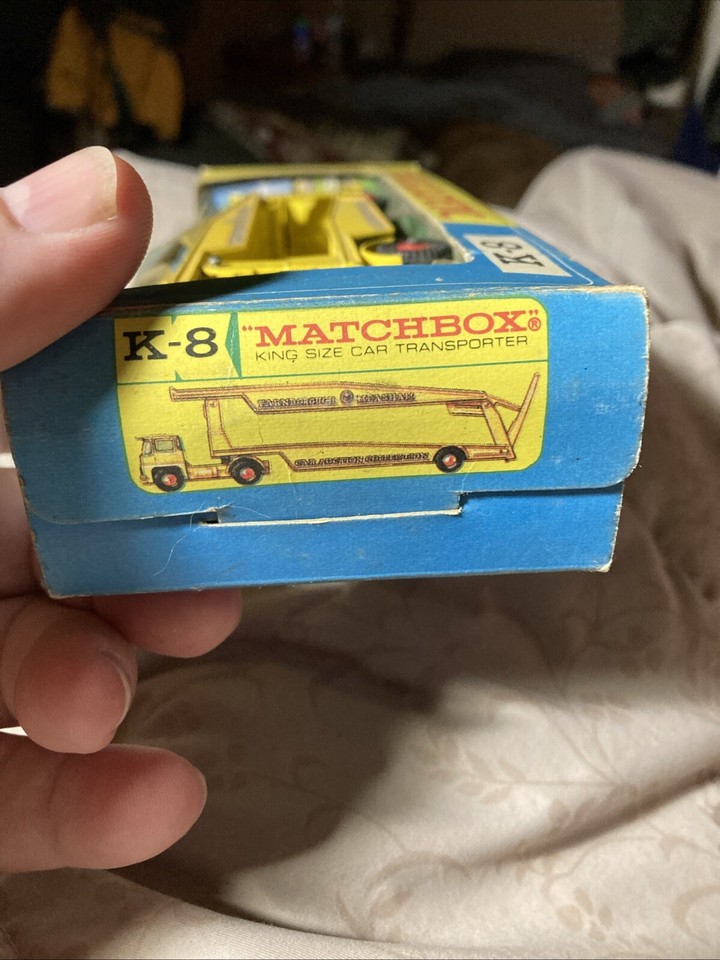 VINTAGE MATCHBOX LESNEY K-8 GUY WARRIOR CAR TRANSPORTER IN ORIGINAL BOX ...