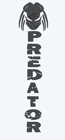 Predator vinyl windshield decal. 13.5 Inch Truck window Car Window ...