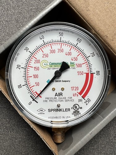 🇺🇸 FPPI 11-561-00 Air Sprinkler Fire Protection Gauge W/Retard 0-250 ...