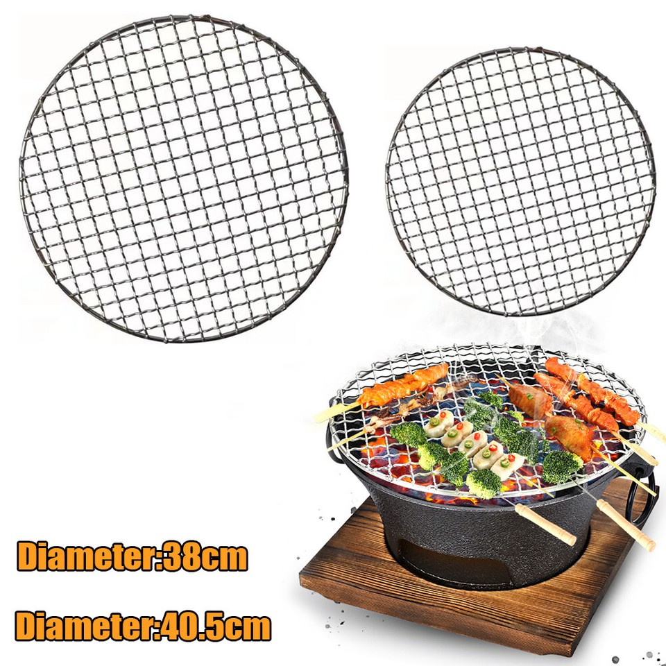 16 "Round Barbecue Grill Net Stainless Steel Mesh Rack Grid Grate Steam ...