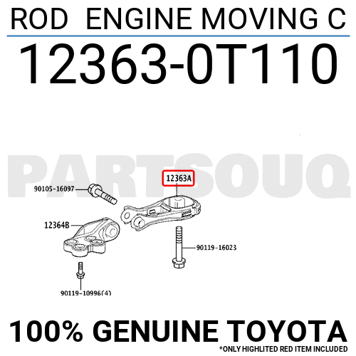 123630T110 Genuine Toyota ROD ENGINE MOVING C 12363-0T110 | eBay