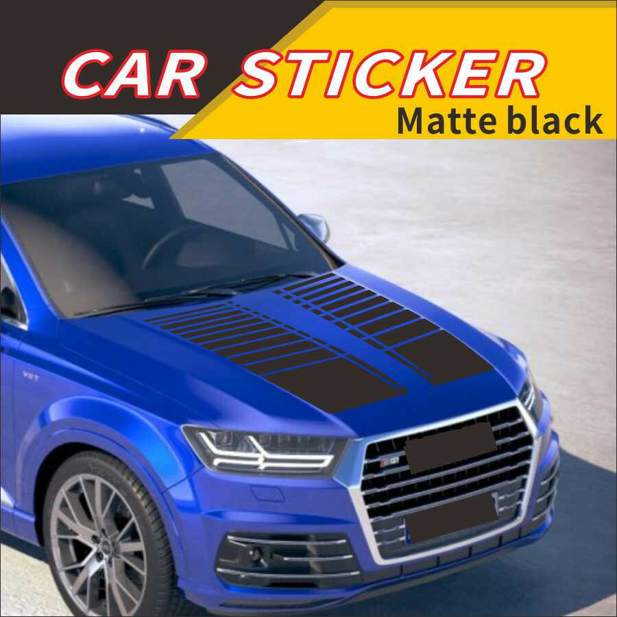 2Pcs Car Hoods Racing Stripe 95cm/37in Decals Vinyl Bonnet Sticker ...