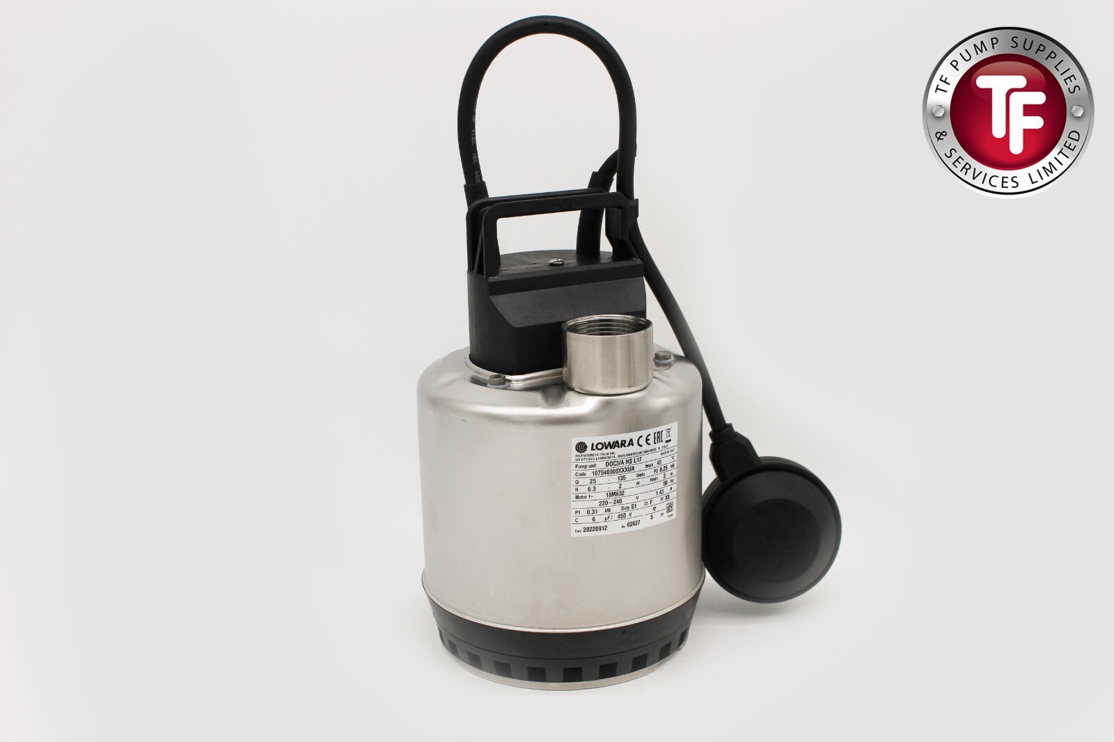 Lowara DOC 3/A 230v Submersible Pump - With Float Switch ...
