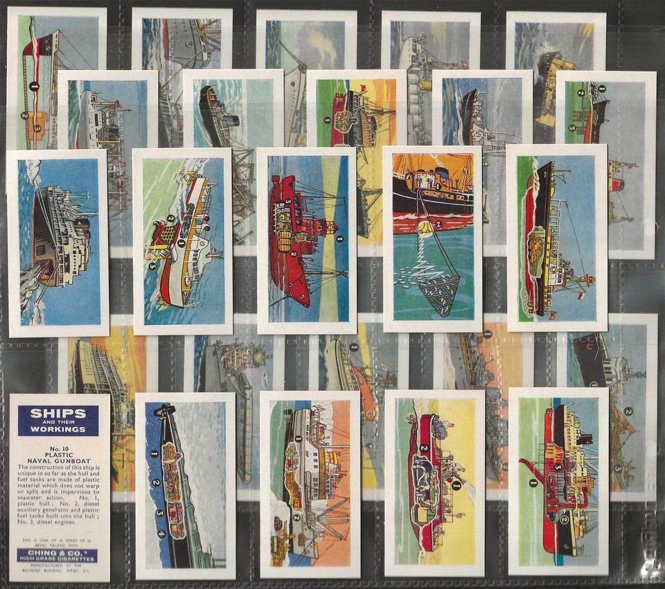 CHING-FULL SET- SHIPS & THEIR WORKINGS 1961 (25 CARDS) EXCELLENT ...