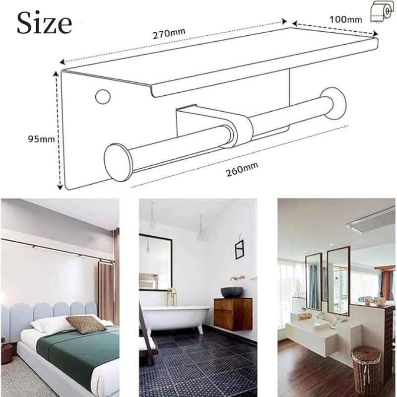 Wall Mounted Double Jumbo Stainless Steel Toilet Tissue Roll Paper ...