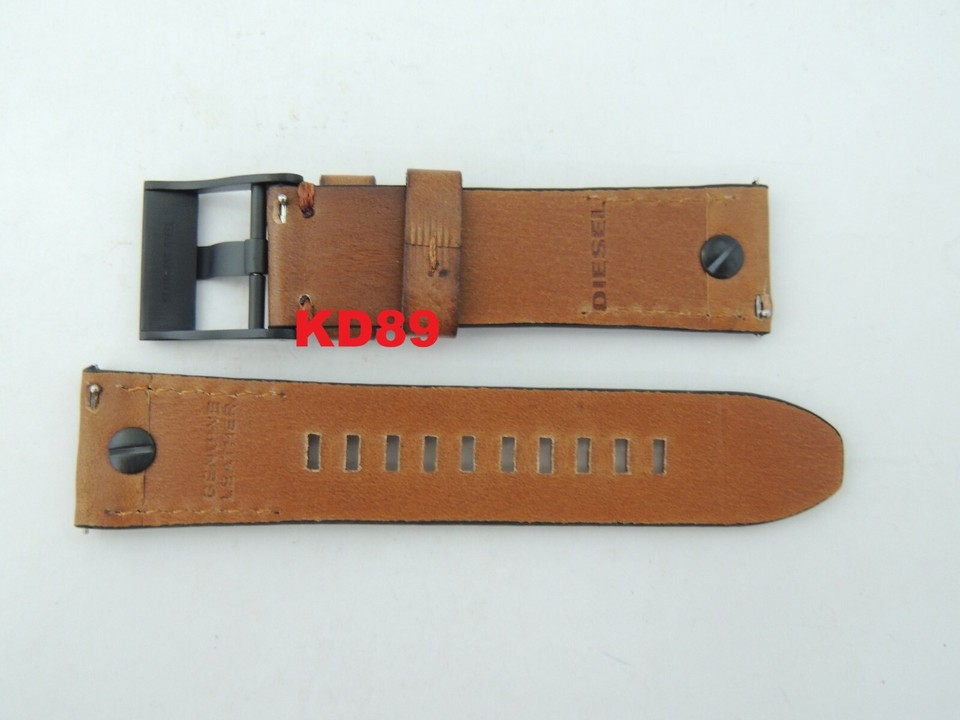 Genuine ORIGINAL DIESEL DZT2002 BROWN leather strap band 24mm | eBay