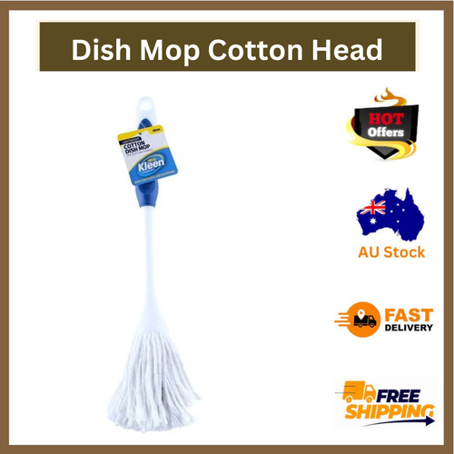 Dish Mop Cotton Head with TPR and Plastic Handle, 38 Cm Size | eBay Australia