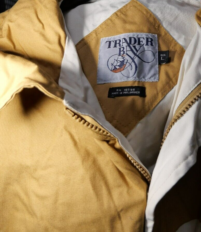 Vintage Trader Bay Brown Mustard & White Zip Button Up Jacket / Vest ...