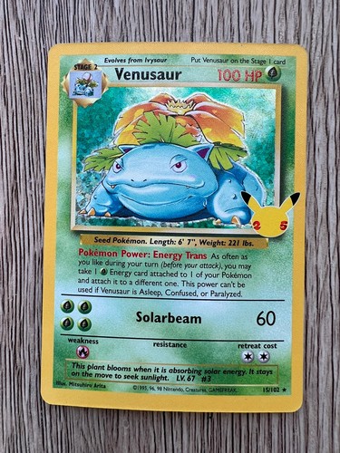 Pokémon TCG - Venusaur, Celebrations: Classic Collection, 15/102 Holo ...