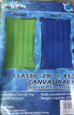 Blue/Lime Green SurfGear Classic 29” X 45” Canvas Raft/Float Surf Rider ...