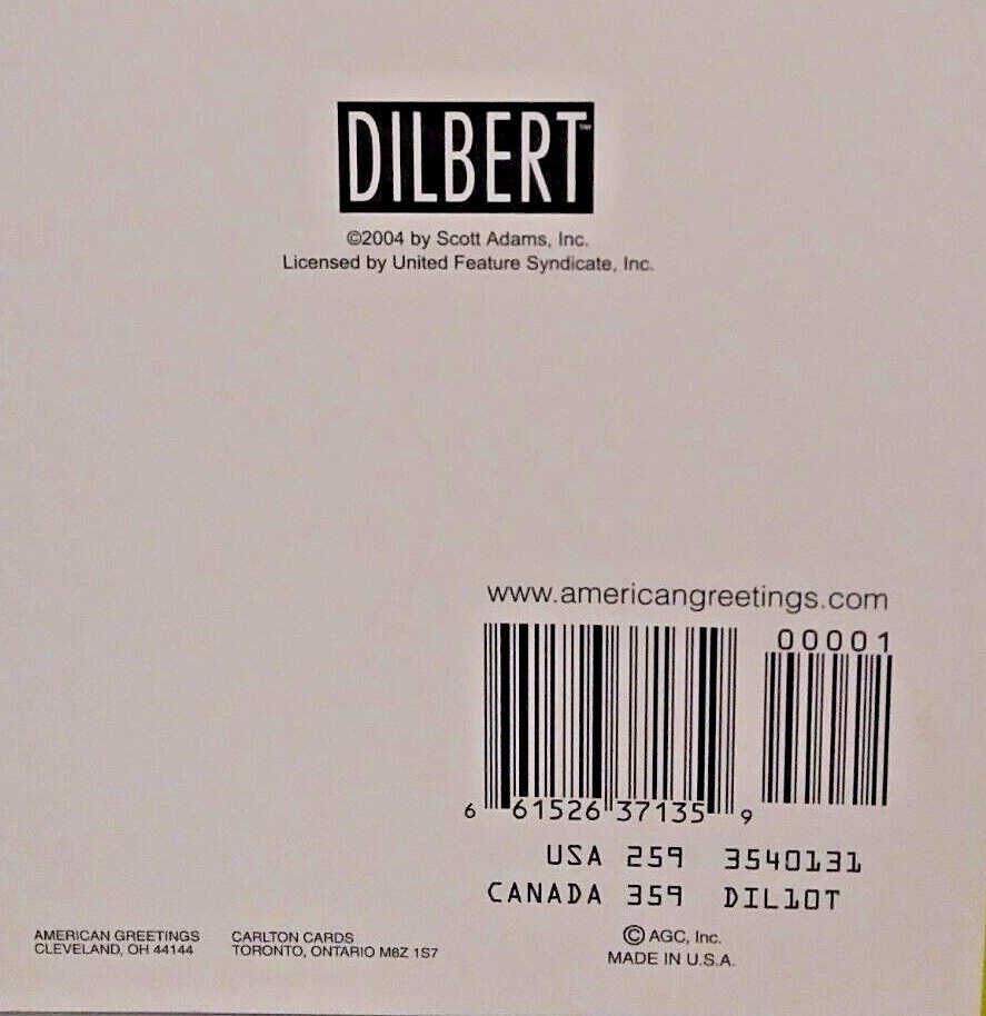 NOS DILBERT Greeting Card by SCOTT ADAMS ~ Funny Birthday Card Meetings ...