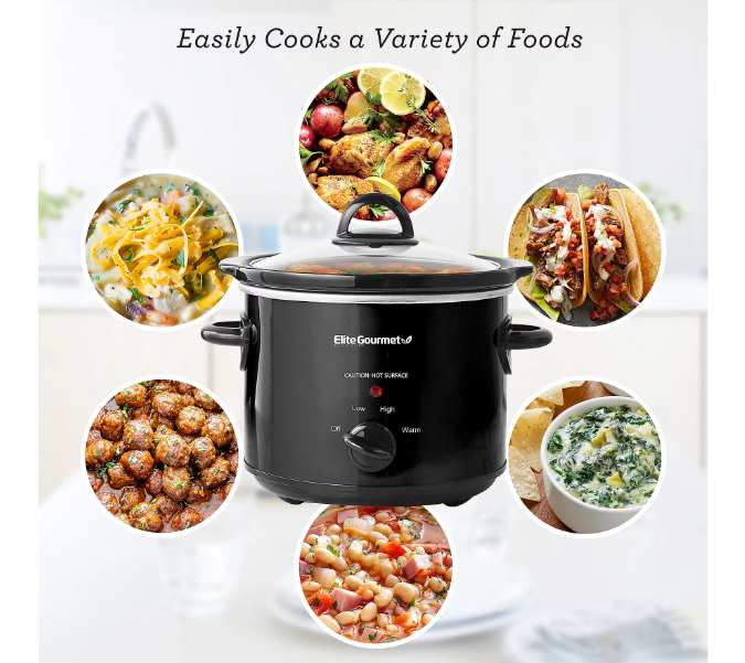 Elite Gourmet 3 Quart Slow Cooker, Compact Kitchen Crock Pot | eBay