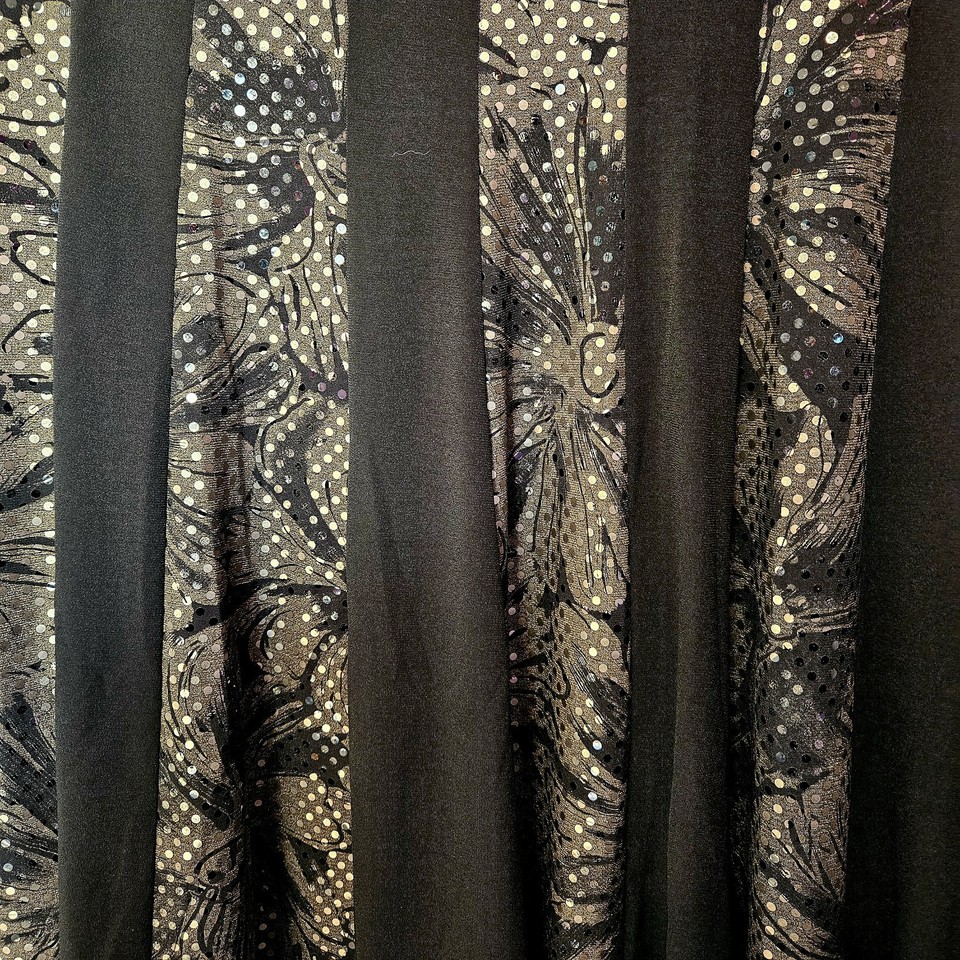 Connected Apparel Dress Short Sleeve A Line Swing Dress Black/Brown ...