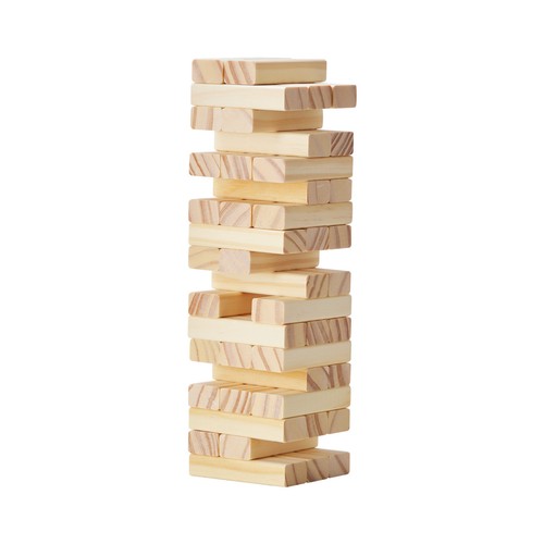 Tumbling Timber Toy 54 Blocks Tumble Tower Blocks Pine Wood Crate ...