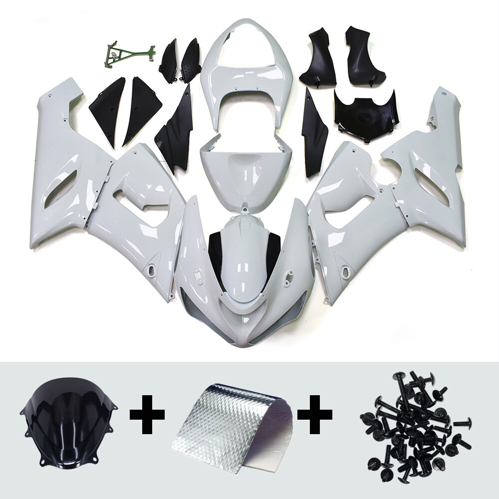Pearl White Fairings Body Kit For Kawasaki 2005 2006 Ninja ZX6R 636 ABS ...