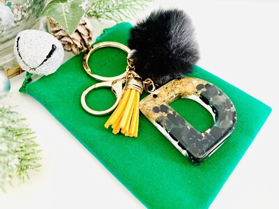 Epoxy Resin Initial D Keyring Handbag charm Gift Bag Keychain Friend ...