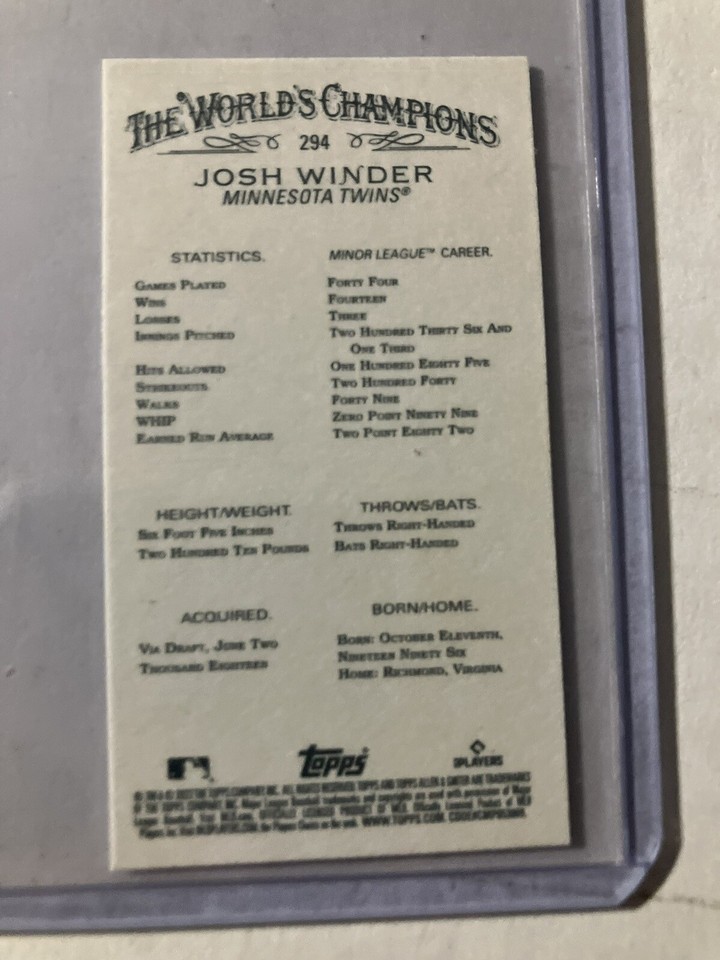 2022 Topps Allen & Ginter X Mini Josh Winder #294 Rookie RC | eBay